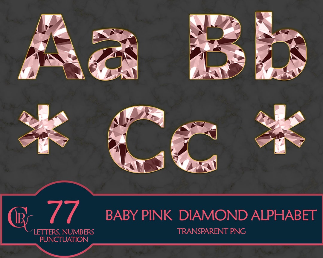 Baby Pink Diamond Alphabet Clip Art Diamond Letters Alphabet Clipart ...