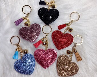 Bling Heart Keychain - Etsy