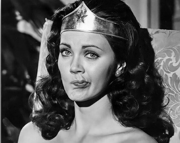 Wonder Woman Chained With Humor Actress Lynda Carter Print, Vintage ...