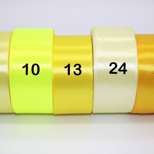 25mm (1") Satin Ribbon, Single Face 1, 5, 0r 10 Yards, 36 Colors for ...