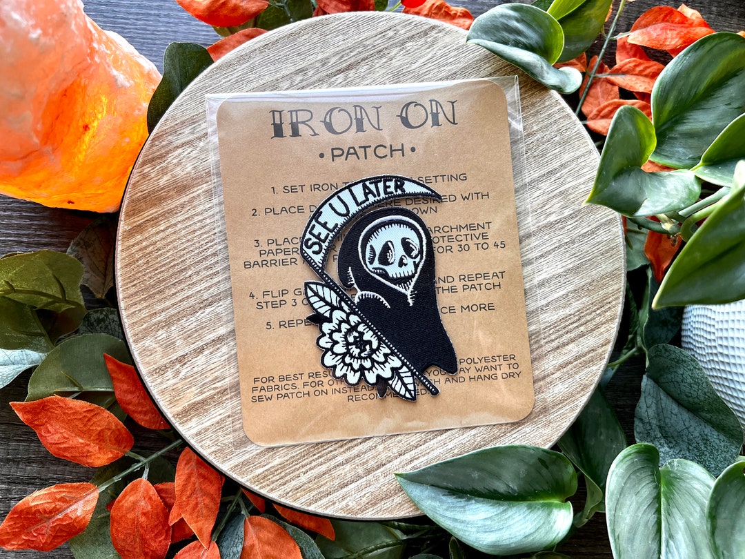 See U Later Grim Reaper Iron-on Patch, 4"x3", Full Embroidery - Etsy