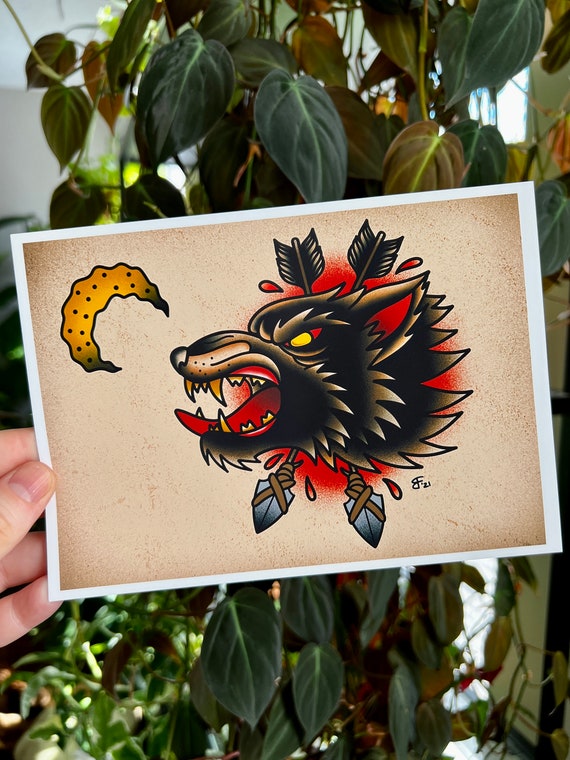 Wolf Tattoo Traditional