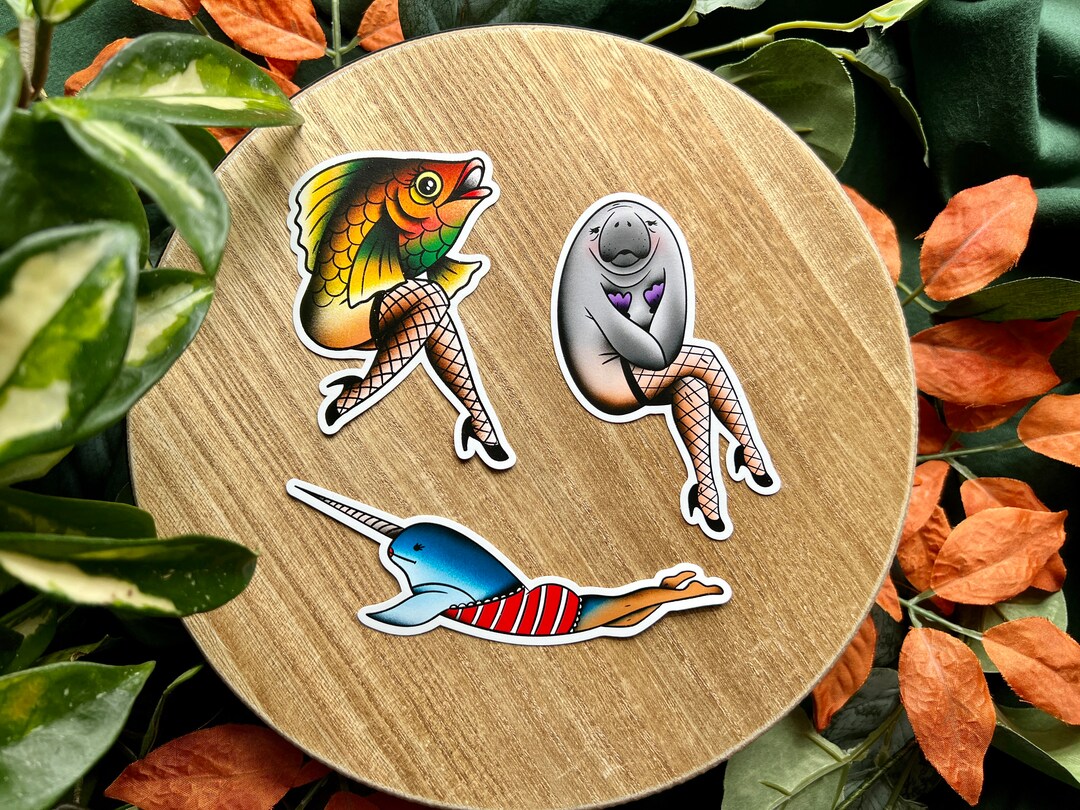 Reverse Mermaids - Fish, Narwhal and Manatee! Matte Waterproof Vinyl ...