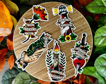 Traditional Tattoo Stickers - Etsy