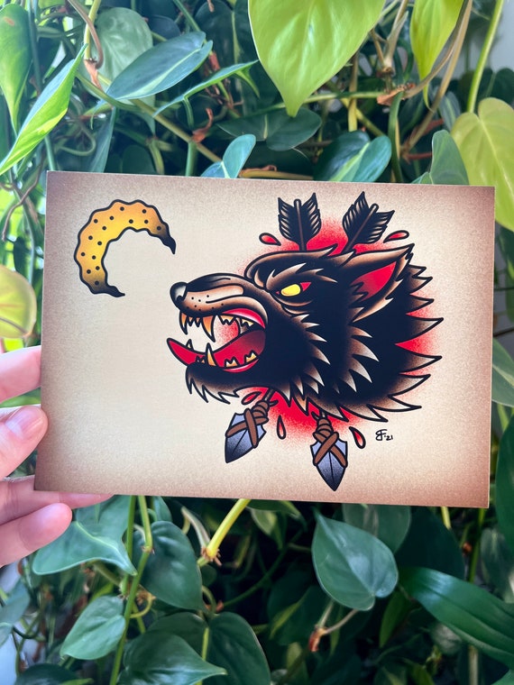 Wolf Heads Flash Art
