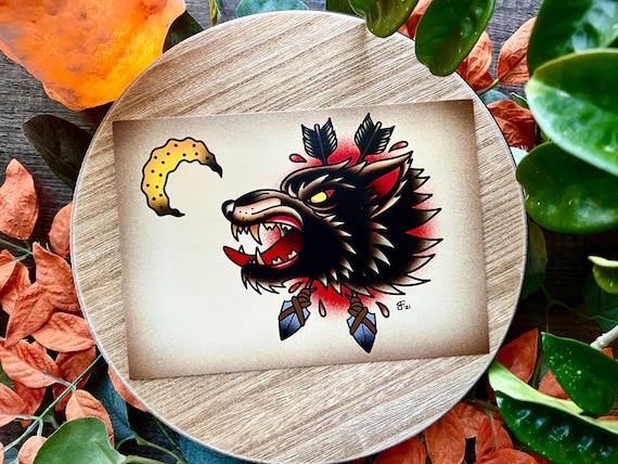 Wolf Heads Flash Art