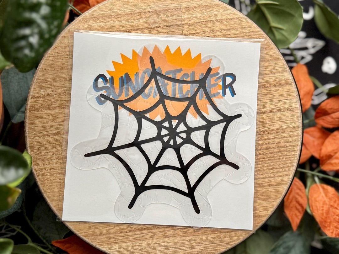 Spider Web, Window Cling Suncatcher, Black Vinyl Design, Renter ...