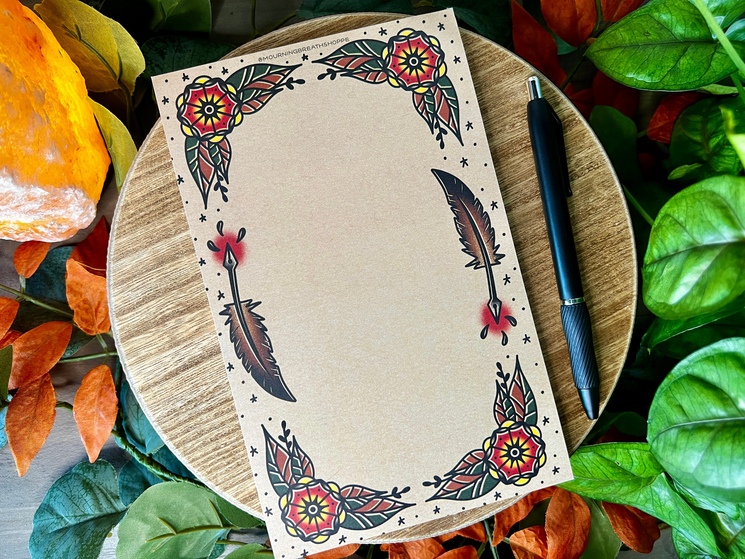 American Traditional Tattoo Style Notepad/Memo Pad, 5x8 50 Pages on ...