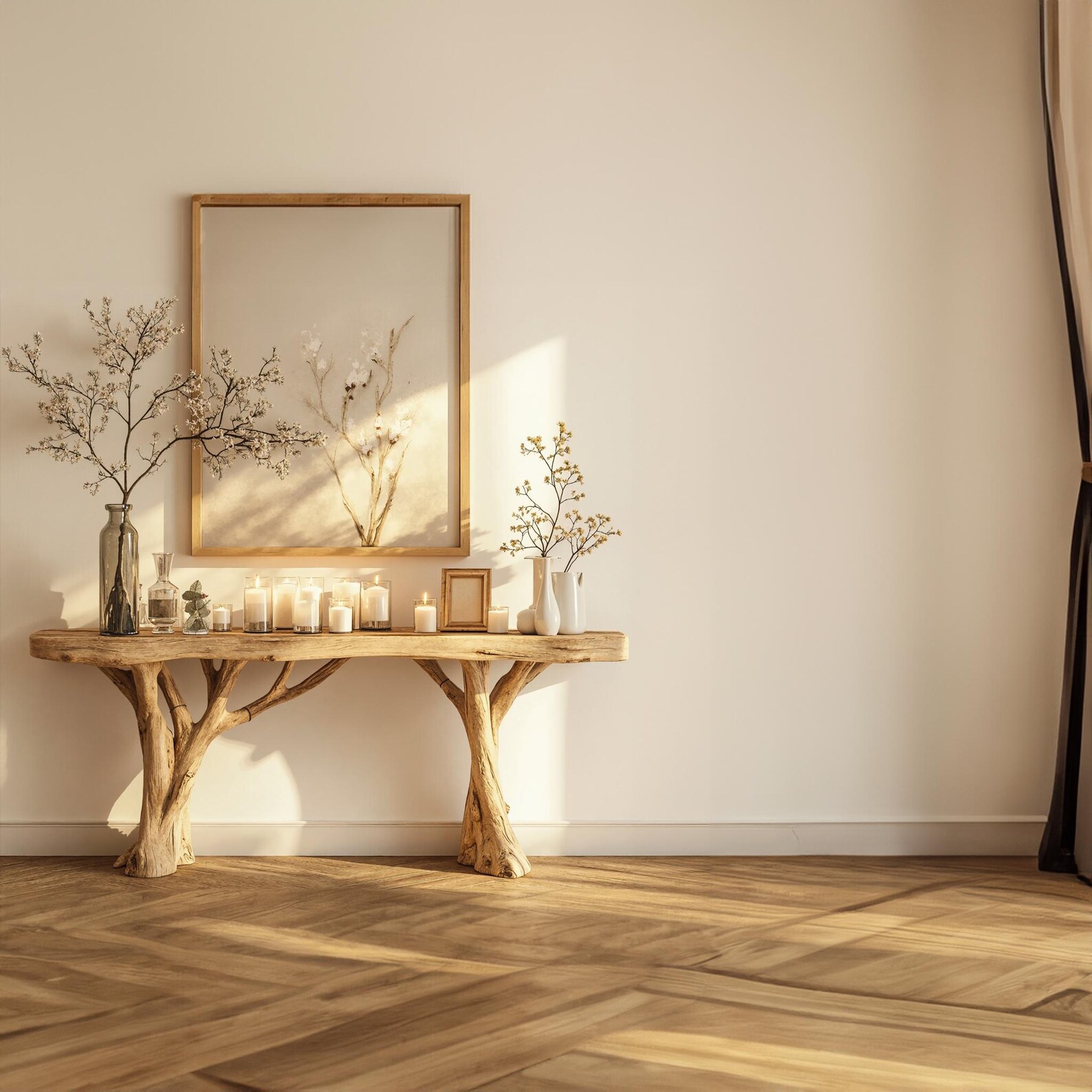 Handmade Rustic Natural Wood Console Table Farmhouse Console Table Live ...