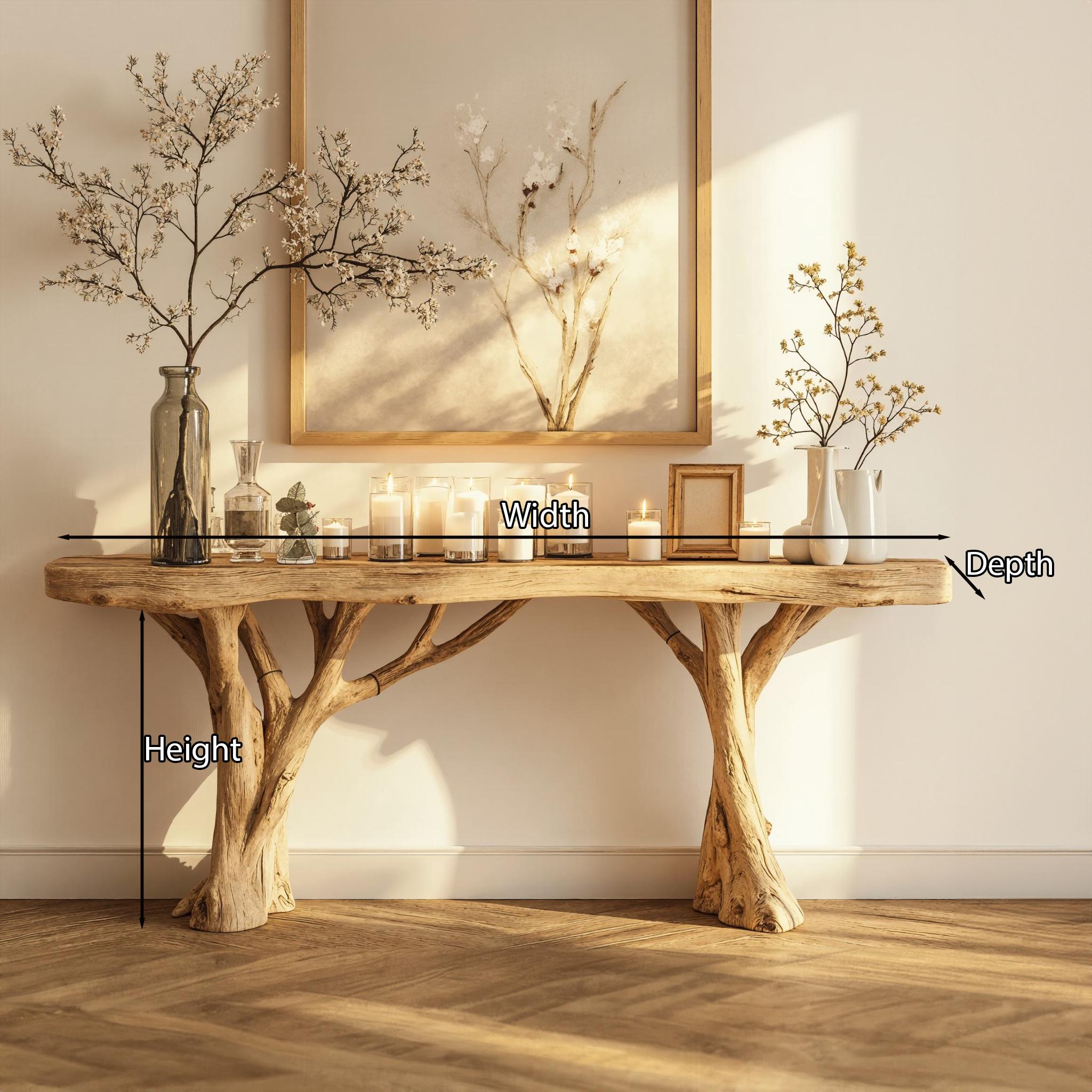 Handmade Rustic Natural Wood Console Table Farmhouse Console Table Live ...