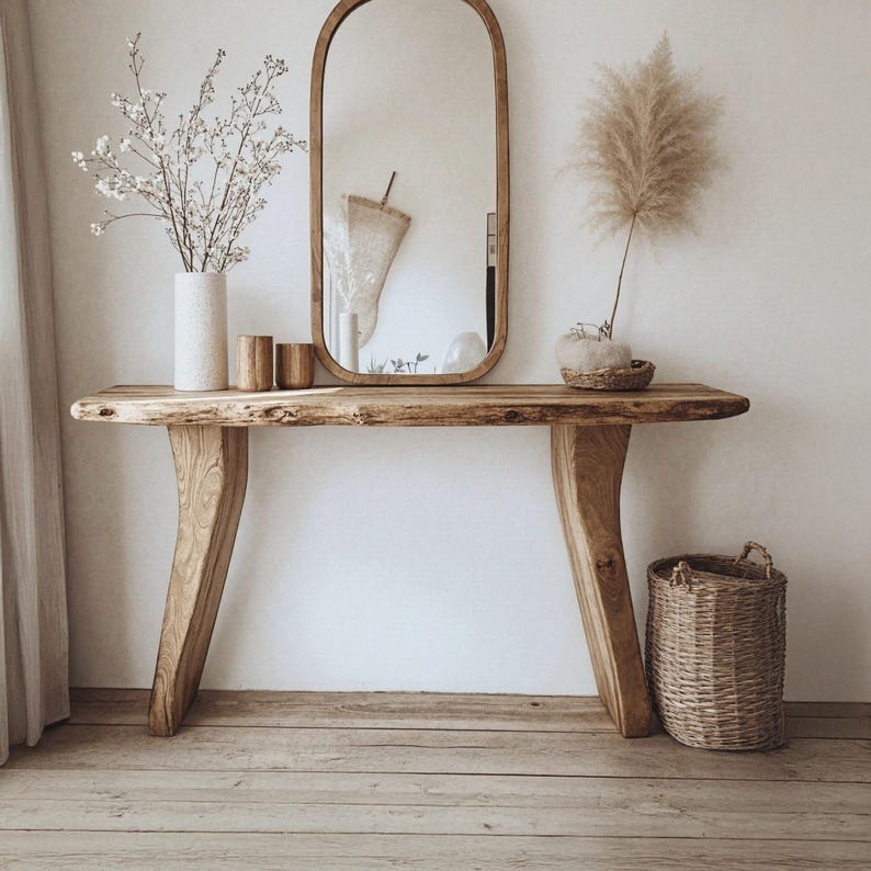 Live Edge Table Handmade Rustic Natural Wood Console Table Farmhouse ...