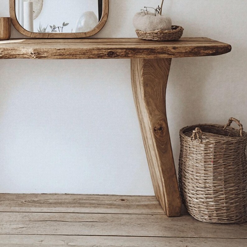 Live Edge Table Handmade Rustic Natural Wood Console Table Farmhouse ...