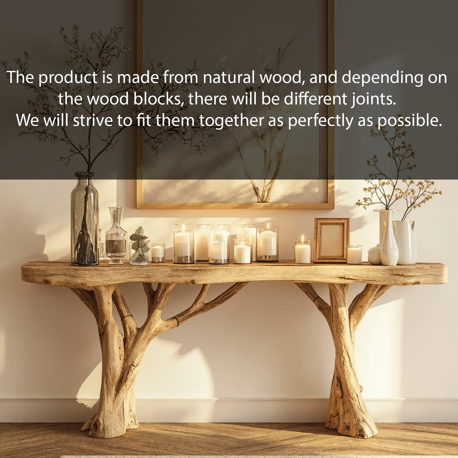 Handmade Rustic Natural Wood Console Table Farmhouse Console Table Live ...