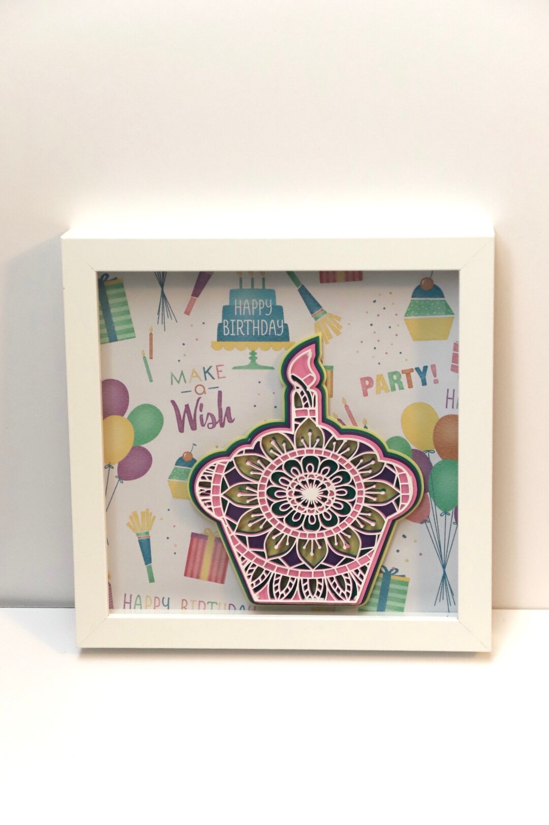 3D Layered Art Mandala Cupcake 8x8 Frame - Etsy