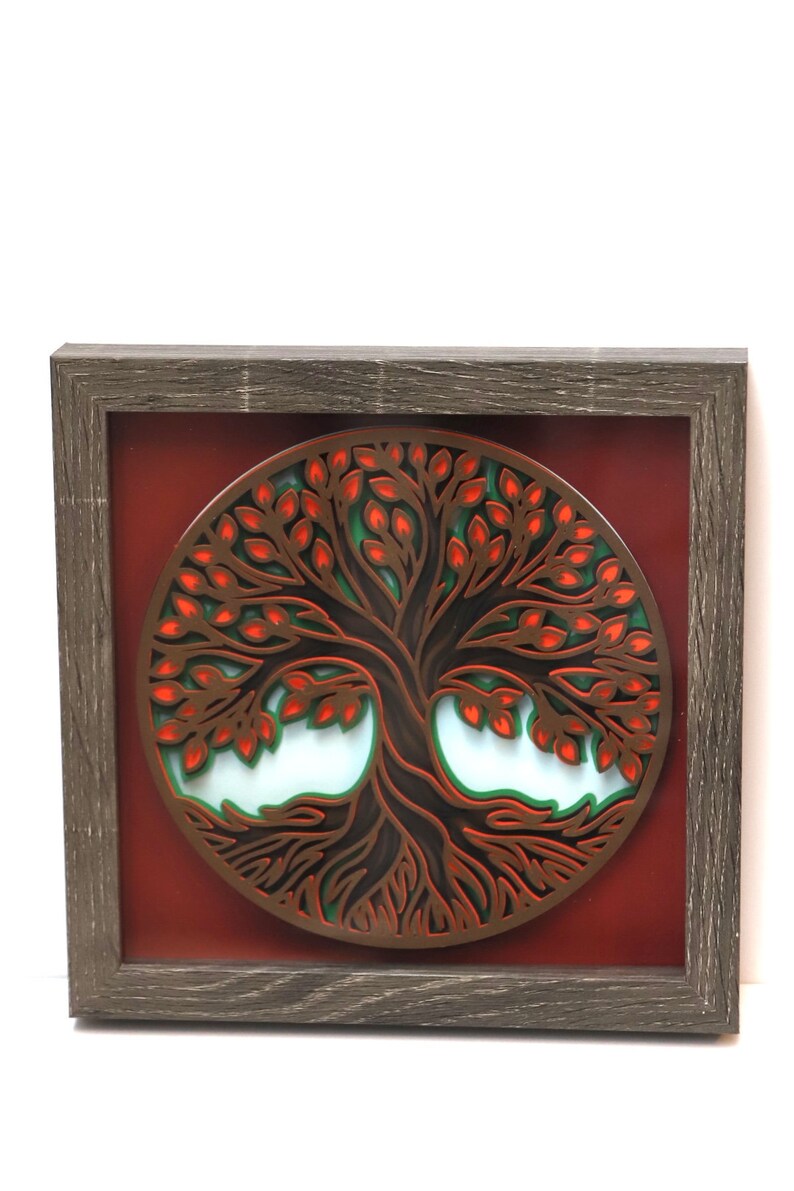 3D Layered Art Tree 8x8 Frame - Etsy Ireland