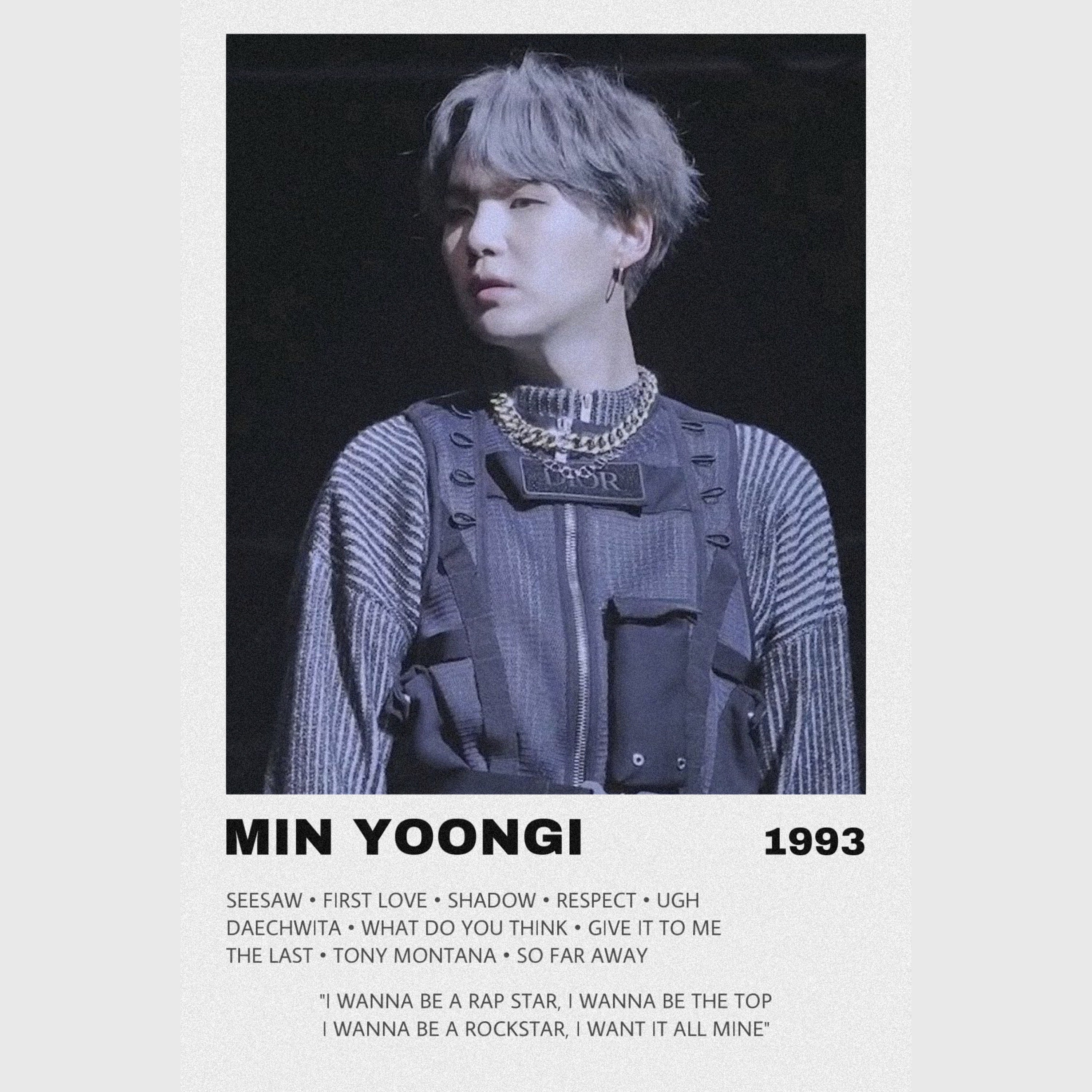 Yoongi Movie Poster Print - Etsy UK
