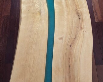 Cedar Live Edge River Table With Stone - Etsy