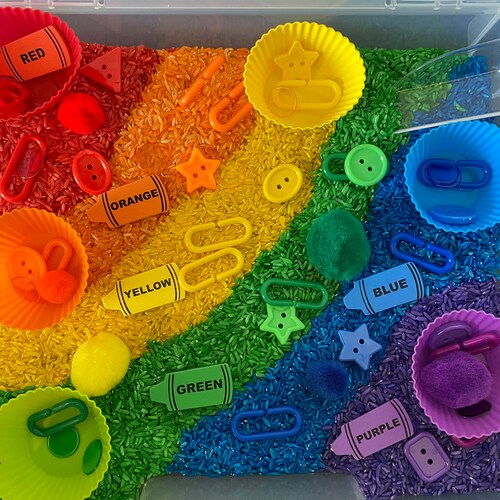 Rainbow Sensory Bin - Etsy