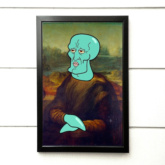 Handsome Lisa squidward X Mona Lisa Collab - Etsy