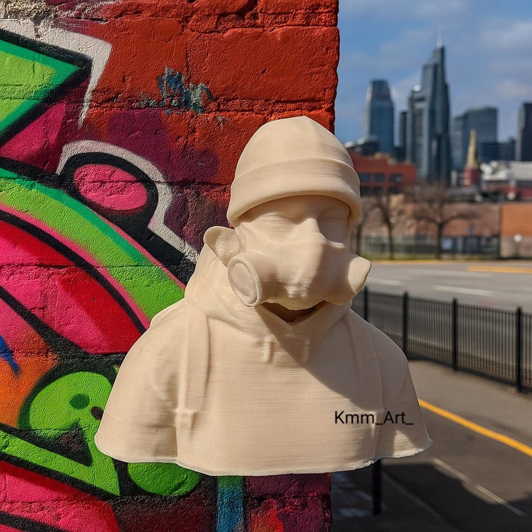 Realistic 3D Printed Gas Mask Graffiti Sculpture Man - Etsy