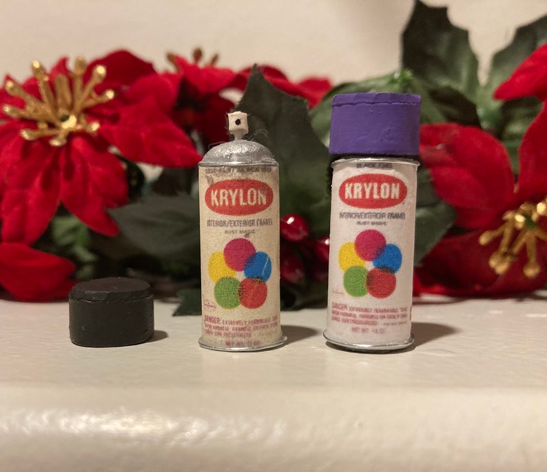2 Miniature Krylon Spray Cans /aerosol Cans - Etsy