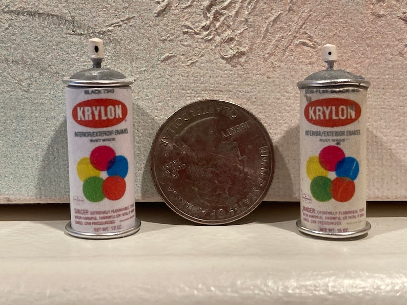 2 Miniature Krylon Spray Cans /aerosol Cans - Etsy