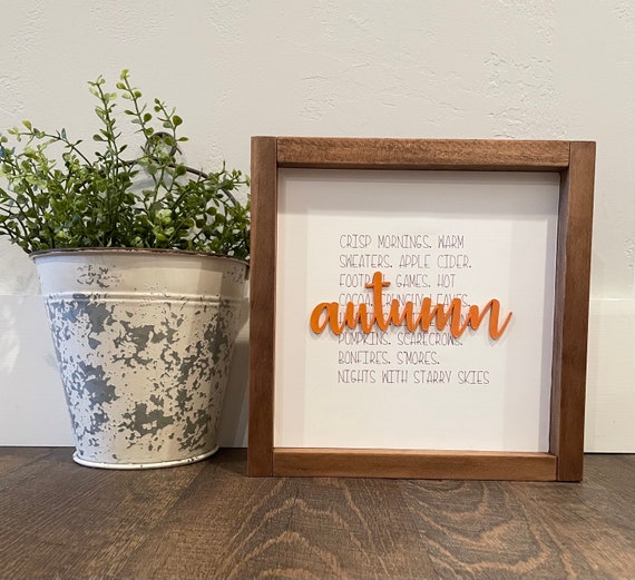 Autumn Signs Fall Signs Wood Framed Signs | Etsy