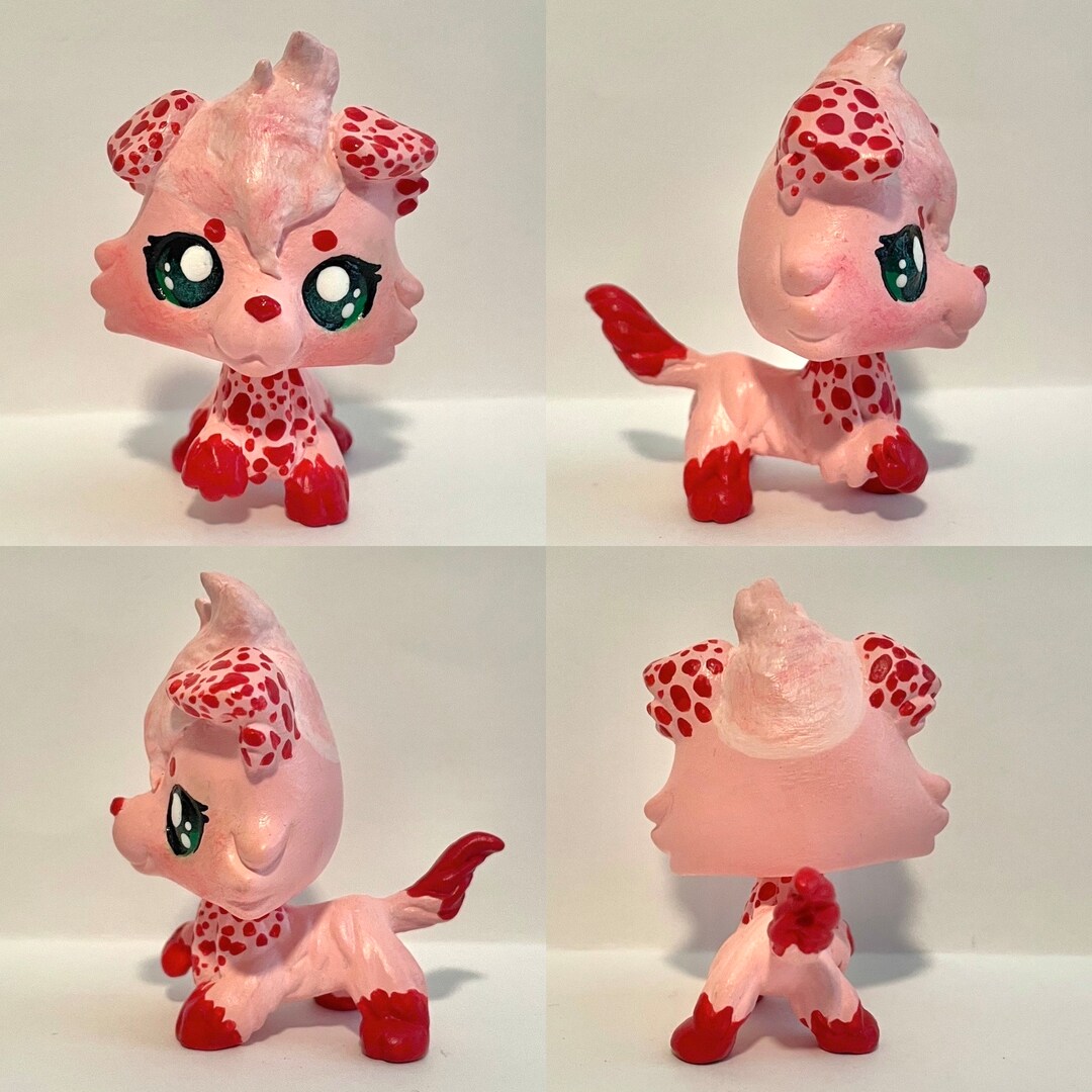 Lps Littlest Pet Shop Custom OOAK Paw up Pink Red Strawberry - Etsy