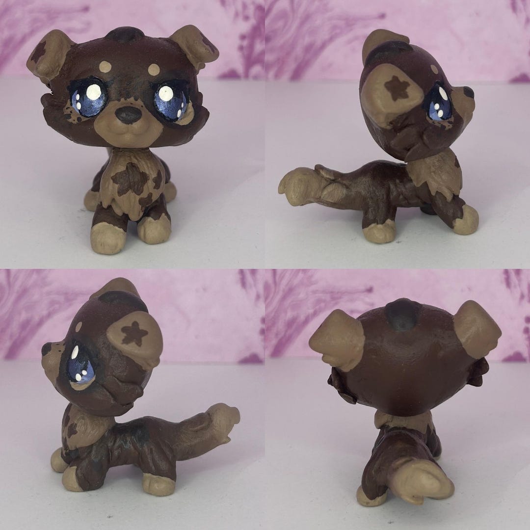 Lps Littlest Pet Shop Custom OOAK Brown and Beige Collie Cocker Spaniel ...
