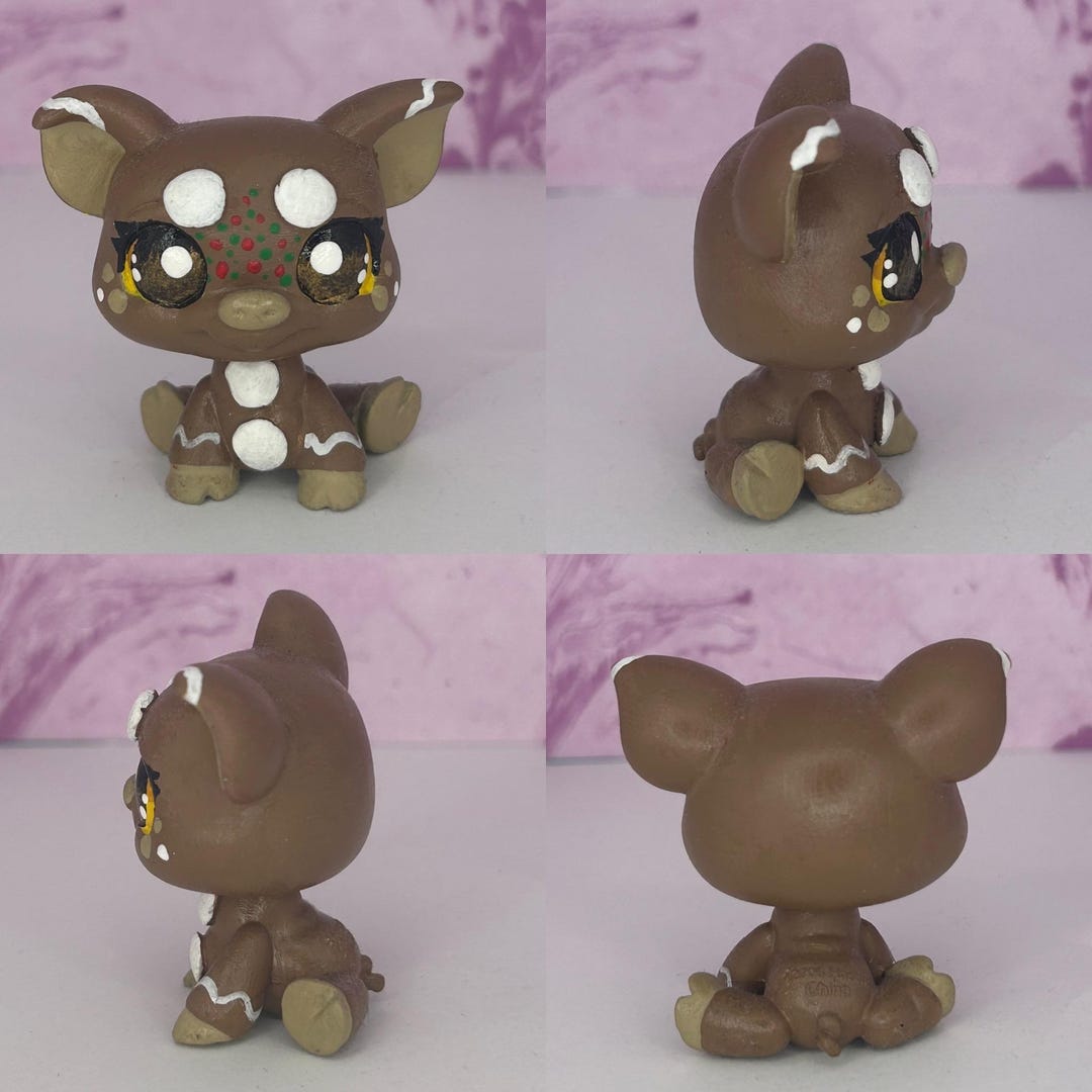 Lps Littlest Pet Shop OOAK Custom Brown and Tan Christmas Gingerbread ...
