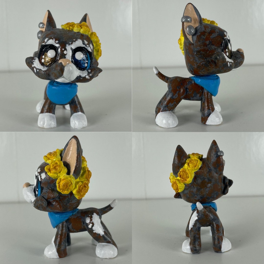 Lps Littlest Pet Shop OOAK Custom Merle Flower Crown Fluffy Great Dane ...