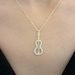 14K Real Solid Gold Violin Bass Guitar Necklace for Women , Charm ...