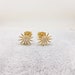14K Real Solid Gold Sun Stud Earrings for Women , Sun Earrings Studs ...