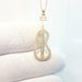 14K Real Solid Gold Violin Bass Guitar Necklace for Women - Etsy