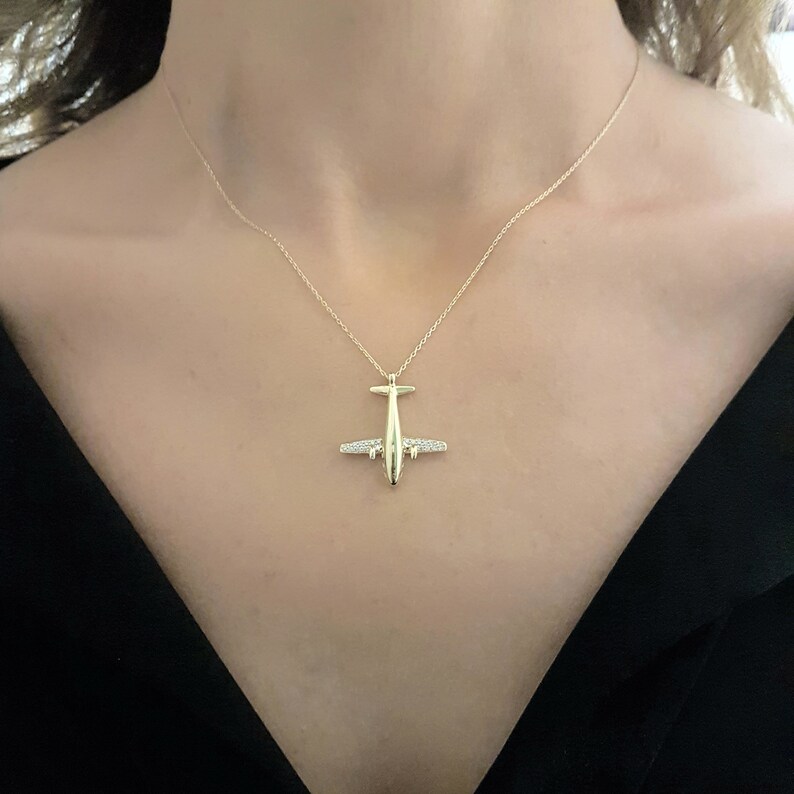 14K Real Solid Gold Airplane Plane Jet Fighter Aircraft | Etsy