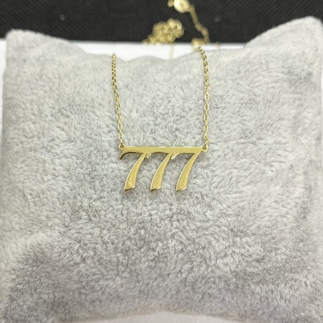 14K Real Solid Gold Angel Number Necklace for Women , Birth Year ...