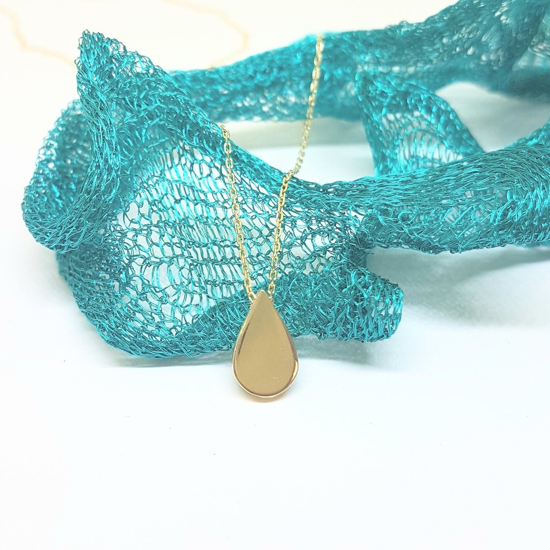 14K Real Solid Gold Teardrop Necklace for Women, Gift for Her , Dainty ... 14K Real Solid Gold Teardrop Necklace for Women, Gift for Her , Dainty ...