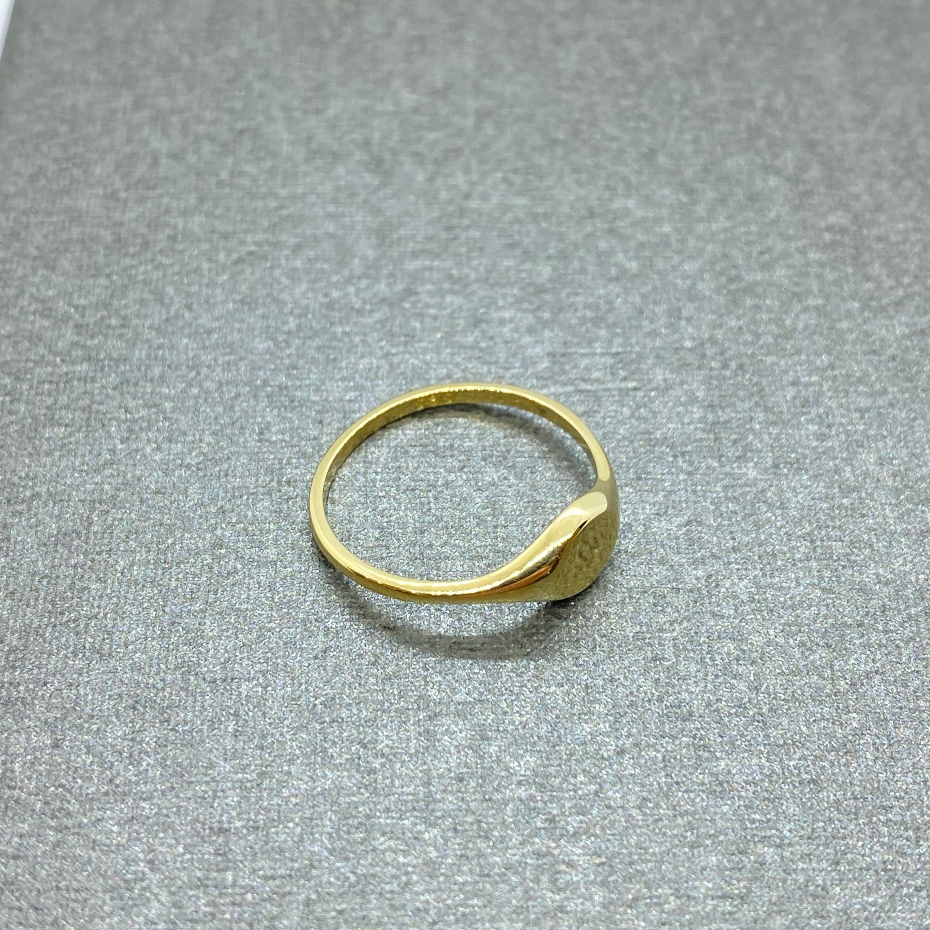 14K Solid Gold Oval Signet Ring for Women Solid Gold Signet | Etsy