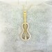 14K Real Solid Gold Violin Bass Guitar Necklace for Women - Etsy