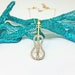 14K Real Solid Gold Violin Bass Guitar Necklace for Women - Etsy