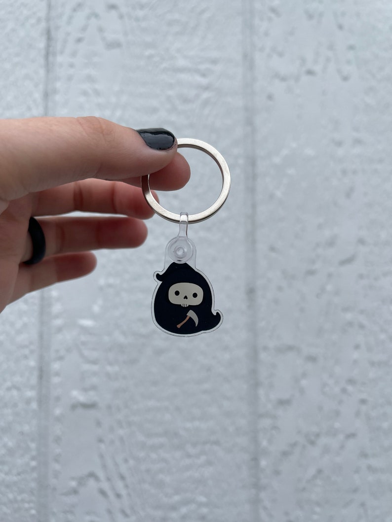 Grim Reaper Keychain - Etsy