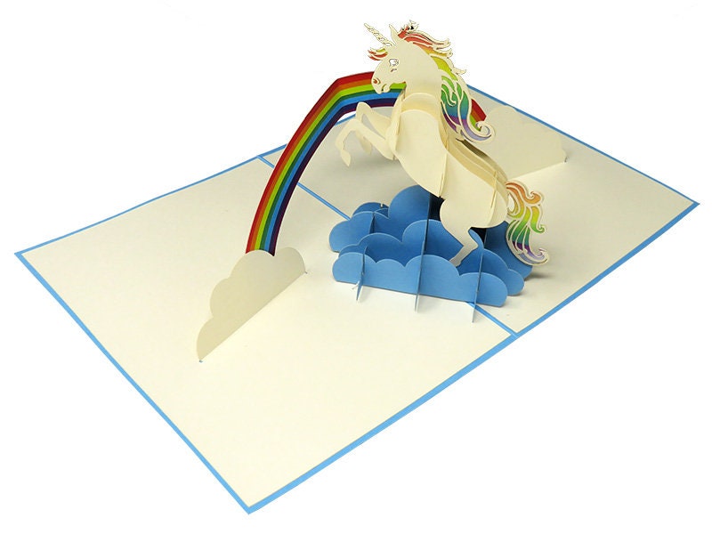 Unicorn Jumping Over the Rainbow - Etsy