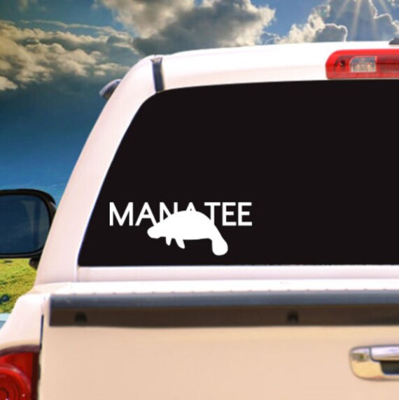 Manatee With Word Left Vinyl Decal Outdoor Decal Car Decal - Etsy