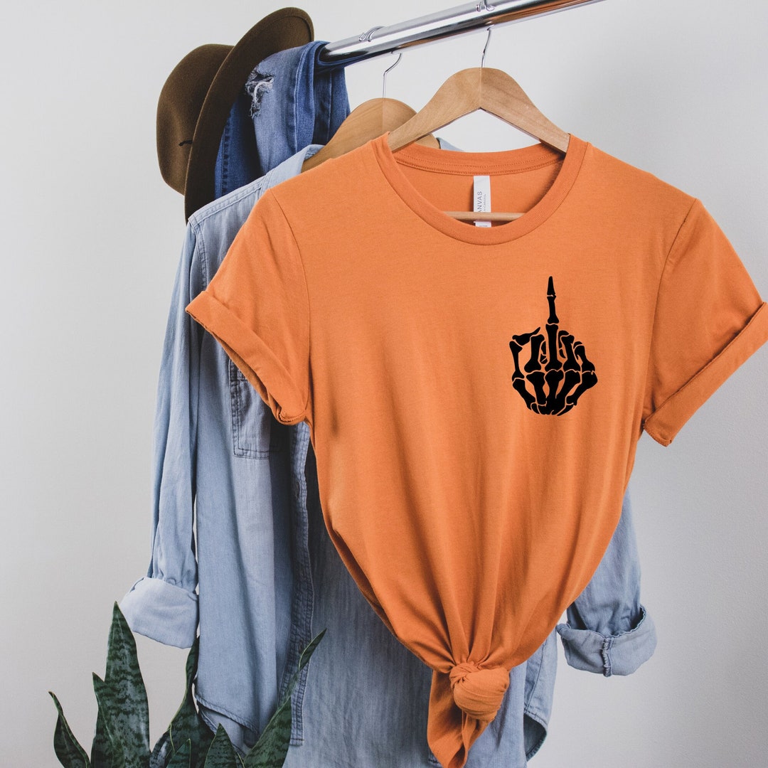 Middle Finger Shirt,middle Finger T-shirt, Skeleton Finger Shirt ...