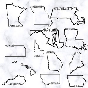 ALL 50 STATES, State Outline Tshirt, Comfort Colors, State Outline ...