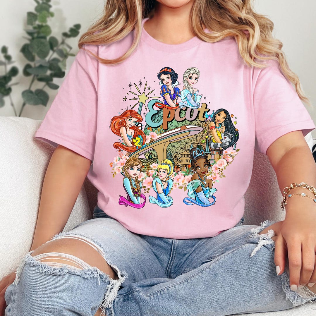 Disney Epcot Princesses Shirt With Elsa Snow White Ariel Tiana ...