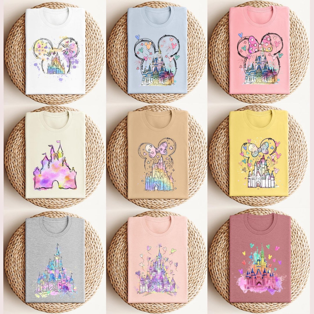12 Different Disney Watercolor Castles T-shirt, Choose Your Favorite ...