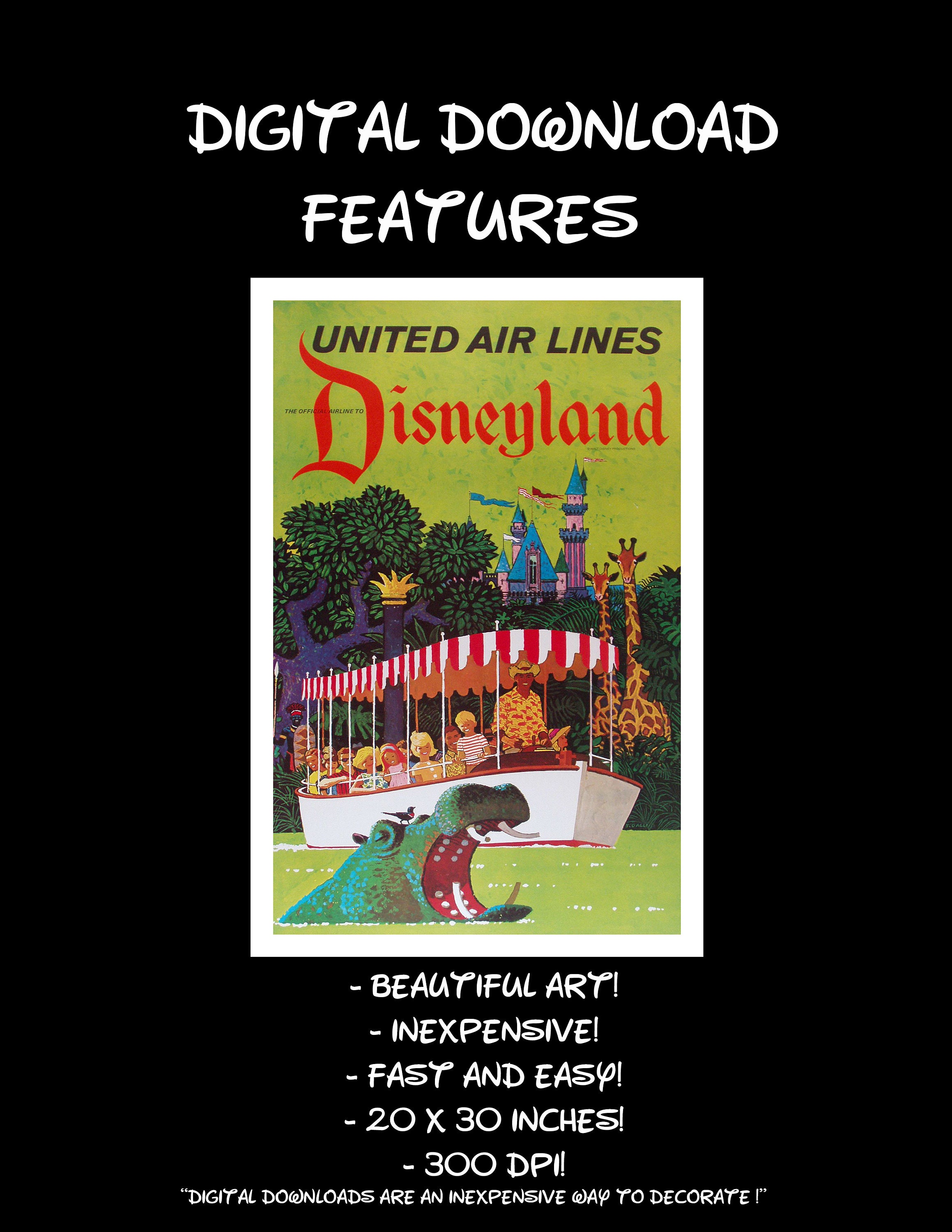 Disneyland Attraction Posters Vintage Collection 1 storybook Land ...