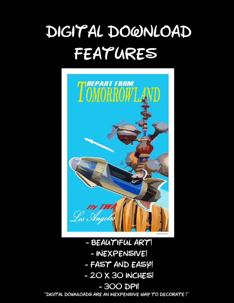 Disneyland Attraction Posters Decor - Vintage Travel - Tomorrowland ...