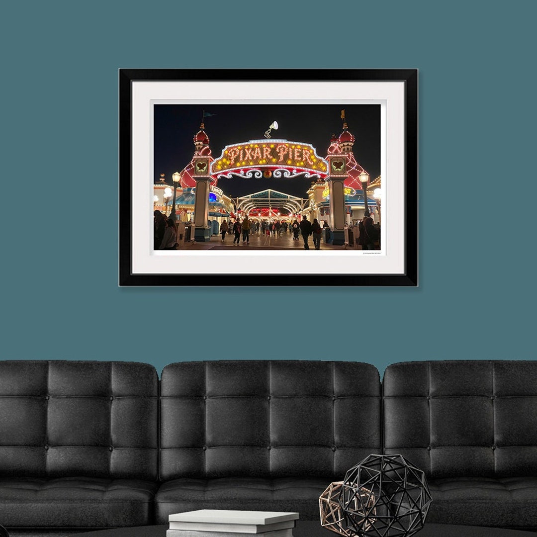Disneyland Attraction Posters - Park Art - Pixar Pier at Night - Giant ...